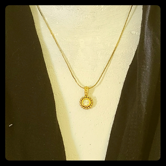 Vintage | Jewelry | Butler Signed Pendant With Cz Gold Tone Chain ...